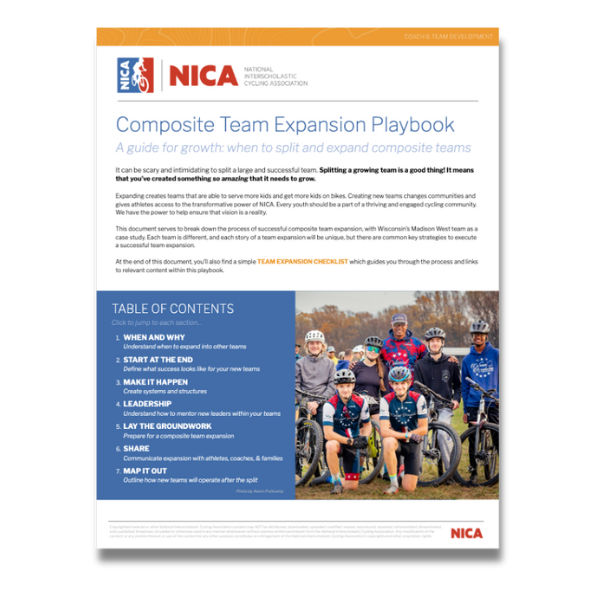 Team Expansion Playbook - NICA Coach Education